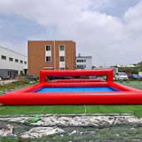 China Commercial Red Inflatable Volleyball Court with Integrated Net Reinforced Airtight Floor and Custom Size for Events and Rentals for sale
