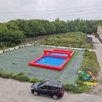 China Commercial Red Inflatable Volleyball Court with Integrated Net Reinforced Airtight Floor and Custom Size for Events and Rentals for sale