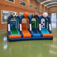 China Commercial 4-in-1 Inflatable Multi-Sport Challenge Arena with Soccer Basketball Football and Baseball Target Stations for Events and Rentals for sale