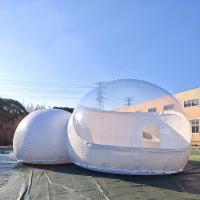 China Commercial Double Bubble Inflatable Dome House with Clear PVC Windows Connecting Tunnel and Entry Door for Events and Outdoor Dining for sale