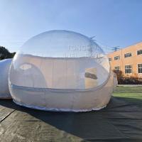 China Commercial Double Bubble Inflatable Dome House with Clear PVC Windows Connecting Tunnel and Entry Door for Events and Outdoor Dining for sale
