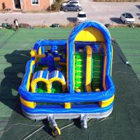 China Commercial Compact Inflatable Obstacle Course with Dual Climbing Lanes Slide Tunnels and Safety Walls for Parks and Rentals for sale