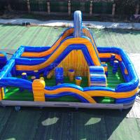 China Commercial Compact Inflatable Obstacle Course with Dual Climbing Lanes Slide Tunnels and Safety Walls for Parks and Rentals for sale