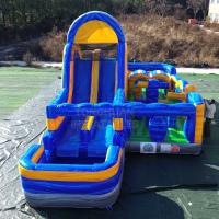 China Commercial Compact Inflatable Obstacle Course with Dual Climbing Lanes Slide Tunnels and Safety Walls for Parks and Rentals for sale