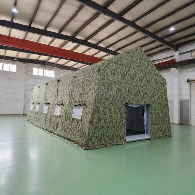 China Commercial Camouflage Inflatable Emergency Shelter Tent with Large Capacity Air Frame Windows and Modular Entrance for Field Operations for sale