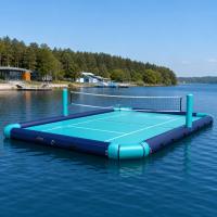 China Custom Commercial Floating Inflatable Water Volleyball Court with Integrated Net Anchor Points and Non Slip Surface for sale