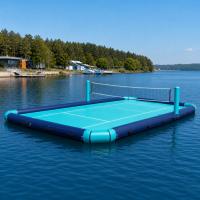 China Custom Commercial Floating Inflatable Water Volleyball Court with Integrated Net Anchor Points and Non Slip Surface for sale