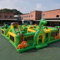 China Commercial Dinosaur Exploration Inflatable Maze with Jungle Obstacles Multiple Entrances and Safety Walls for sale