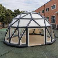 China Commercial Geodesic Inflatable Event Pavilion Inflatable Party Tent with Clear Wall Panels Modular Entrance and Custom Branding for sale