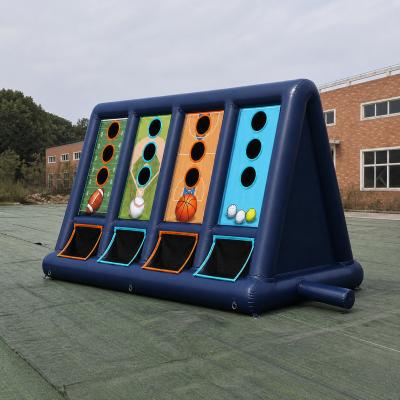 China Commercial Multi Sport Inflatable Precision Target Wall with Four Scoring Panels and Ball Return Pockets for sale