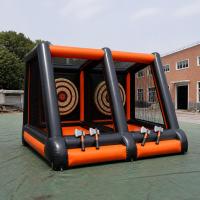 China Commercial Inflatable Axe Throwing Game with Triple Target Lanes Soft Axes and Reinforced Safety Frame for sale