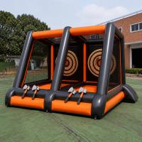 China Commercial Inflatable Axe Throwing Game with Triple Target Lanes Soft Axes and Reinforced Safety Frame for sale