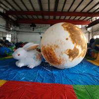China Commercial Illuminated Inflatable Moon and Rabbit Display Set with Custom Printing for Festivals Malls and Event Decorations for sale