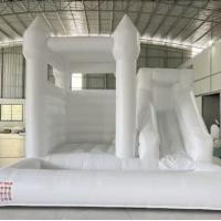 China Pastel White Inflatable Bouncy Castle for Kids Wedding Bouncer PVC 3m x 3m Custom Size for sale