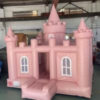 China Pastel White Inflatable Bouncy Castle for Kids Wedding Bouncer PVC 3m x 3m Custom Size for sale
