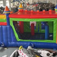 China Large Inflatable Bouncer Combo with Swimming Pool 5x5m Customizable PVC Bounce House for Kids for sale