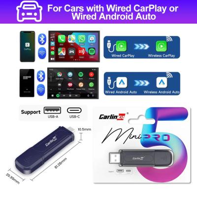 China CarlinKit Mini Se Pro Smart Wireless Adapter Carplay  5.0 Bluetooth Wifi Android Auto Dual Channel Fast Link Usb Car Play Dongle for sale