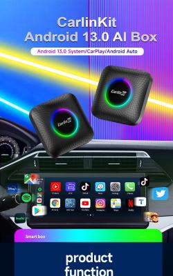 China Multi Media Wireless Adapter Carplay USB 128Gb Sim Tf Card Slot Mouse Remote Control Carplay Ai Box Android 13 for sale