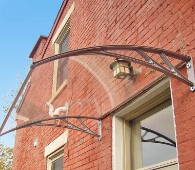 China Outdoor Window Sunshade with 1000mm Aluminum Bracket and Hotel Polycarbonate Canopy for sale