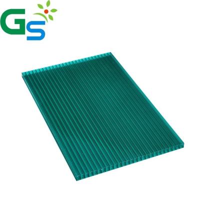 China Polycarbonate Twinwall Hollow Sheet 4mm-20mm Thickness for Carport Skylight Greenhouse for sale