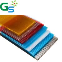 China Triple Wall Polycarbonate Hollow Sheet Greenhouse Roof Panel with 50 Micor UV Coating for sale