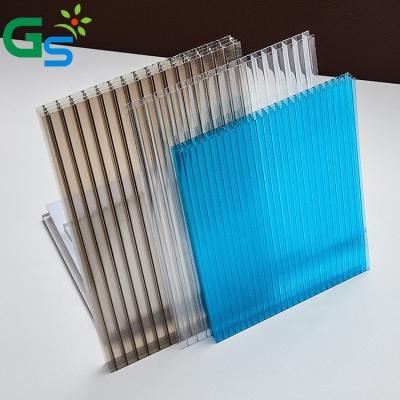 China Clear Blue Green Opal Brown Red Brown Yellow 8mm Twin Wall Polycarbonate PC Hollow Sheet for sale