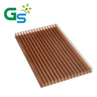 China Clear Blue Green Opal Brown Red Brown Yellow 8mm Twin Wall Polycarbonate PC Hollow Sheet for sale