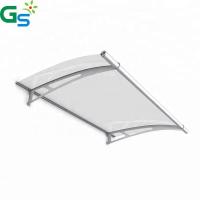 China Manual Operation Method PC Coated Anti-Uv Stainless Steel Support Polycarbonate Canopy for sale