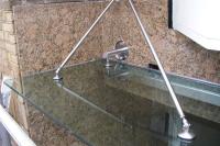 China 6 6MM Glass Panel DIY Stainless Steel Awning for Outdoor and Window Wall Suspension for sale
