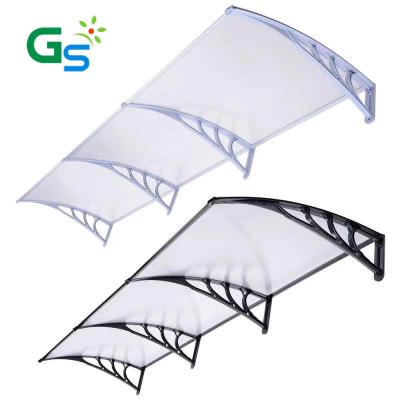 China Customize Size Fire Retardant Waterproof  Diy Plastic Bracket Support Polycarbonate Rain Awning Canopies for sale