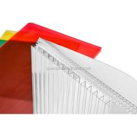 China 10mm twin wall polycarbonate hollow sheet with 50 micron UV coating for sale