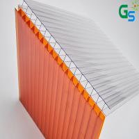 China 10mm twin wall polycarbonate hollow sheet with 50 micron UV coating for sale