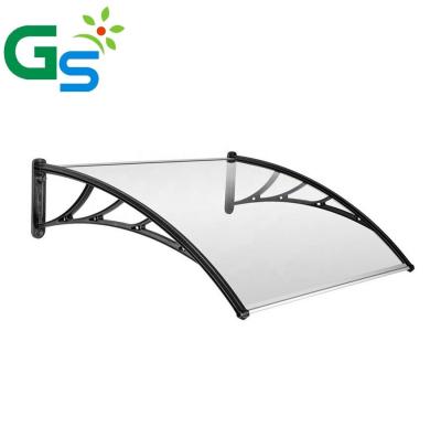 China High Quality Manual Building Window Sunshade Pp White Bracket Pc Bronze Solid Sheet Polycarbonate Awning for sale