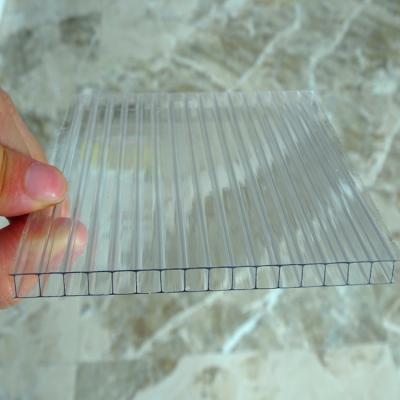 China 4/6/8/10mm pc hollow sheet made from 100% virgin Bayer material 10 years guarantee polycarbonate hollow sheet for sale