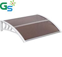 China Overhead Door Canopy Awning Cover Window Awning Gray Polycarbonate Patio Balcony Cover For Sun Rain Snow Protection for sale