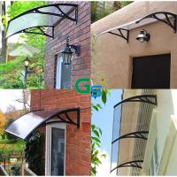 China Exterior Curved Door Black Aluminum Bracket Carport Polycarbonate Canopy Block Sun Rain Roofing Pc Solid Sheet for sale