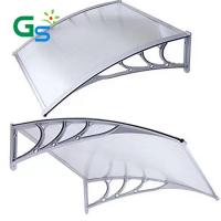 China Exterior Curved Door Black Aluminum Bracket Carport Polycarbonate Canopy Block Sun Rain Roofing Pc Solid Sheet for sale