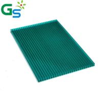 China Raw Material Price Green Color 10mm Polycarbonate Plastic Multi-layer Hollow Sheet For Greenhouse for sale