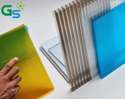 China Greenhouse Covering Plastic Hollow Sheet Clear Twin Wall Polycarbonate Sheet for sale