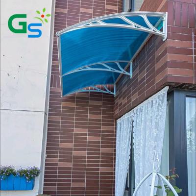 China White Plastic Bracket Brown Polycarbonate Canopy for Manual Operation Window Awning for sale