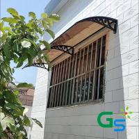 China White Plastic Bracket Brown Polycarbonate Canopy for Manual Operation Window Awning for sale
