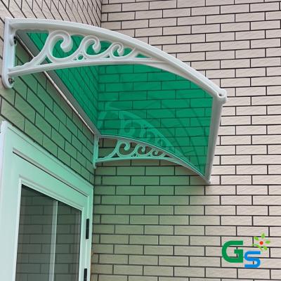 China Plastic Bracket Metal Aluminium Canopies Outdoor Polycarbonate Door Window Canopy Awning For Balcony for sale
