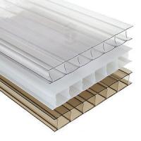 China Hotel 7mm Polycarbonate Hollow Sheet Clear Blue Green Color with UV Coating 50 Micor for sale