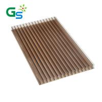China Hotel 7mm Polycarbonate Hollow Sheet Clear Blue Green Color with UV Coating 50 Micor for sale