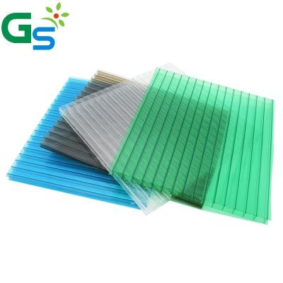 China 6Mm Twin wall Clear Polycarbonate Hollow Sheet Honeycomb Roofing Sheets For Greenhouse for sale