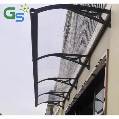 China 15 Years Bracket Sail Material Modern Design Polycarbonate Sheet Awning with Gutter for sale