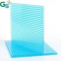 China Outdoor Garden Greenhouse Clear Blue Colored Roofing Multiwall Polycarbonate Hollow Sheet for sale