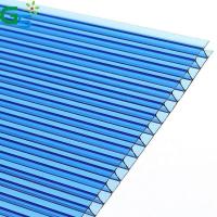 China Outdoor Garden Greenhouse Clear Blue Colored Roofing Multiwall Polycarbonate Hollow Sheet for sale