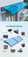 China OEM customized 60*80cm outdoor diy sunshade door canopy aluminum bracket plastic sheet awning for sale