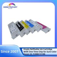 China 6PCS Empty Refillable Ink Cartridge 600ml for Epson SC-F2000 F2100 with One Time Chip for sale